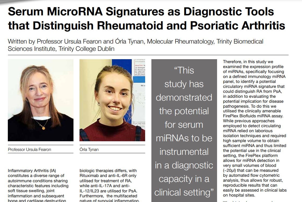 2022 – Molecular Rheumatology, Trinity College Dublin